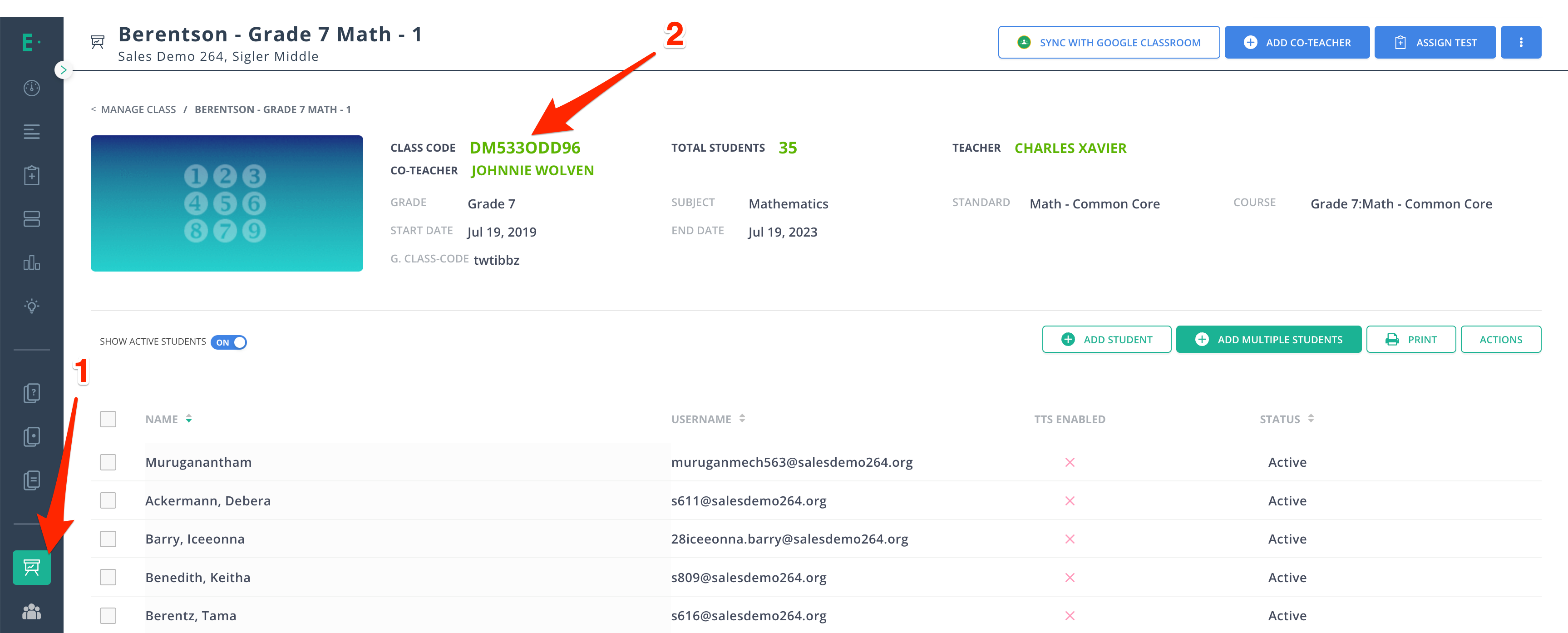 Where do I find my Class Code?